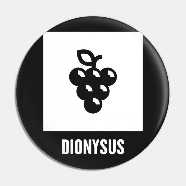 Dionysus | Greek Mythology God Symbol - Greek Mythology - Pin | TeePublic