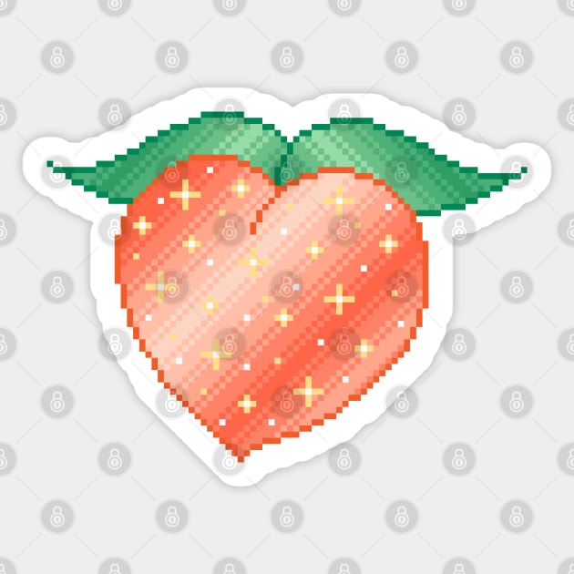 Peach Pixel Art - Peach - Sticker | TeePublic