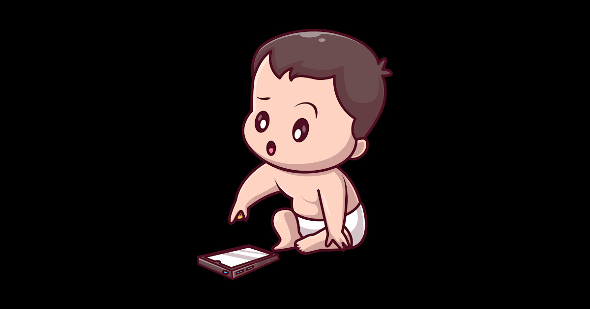 Cute Baby Boy Playing Phone Cartoon - Cute Baby Boy Playing Phone ...