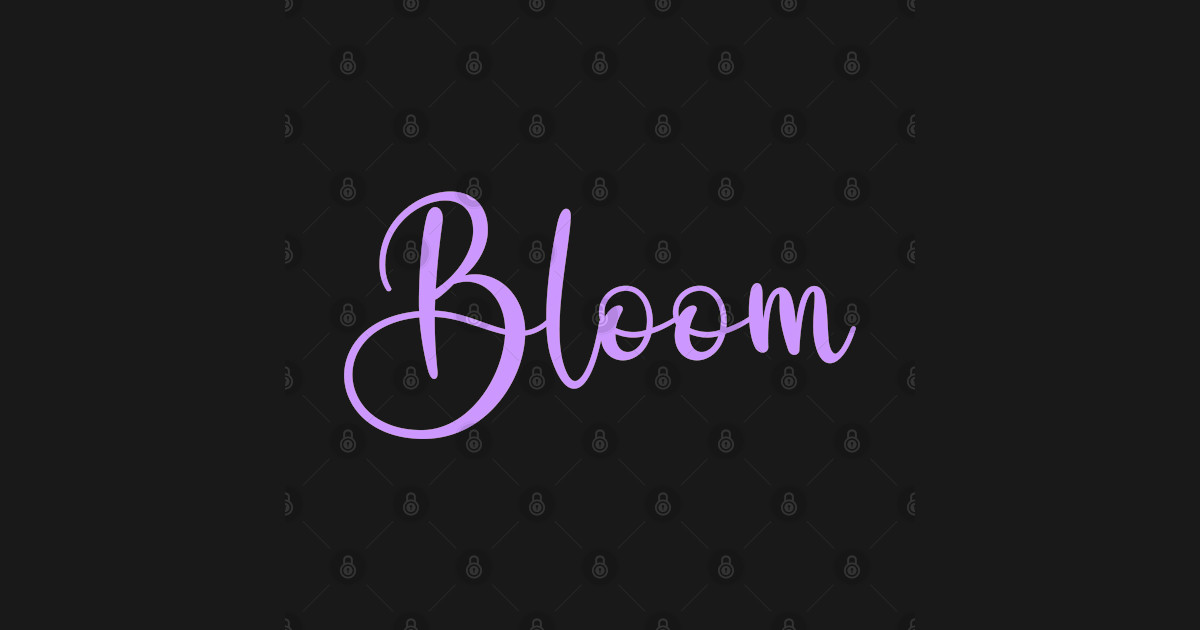 Bloom Word Art Script Typography in Purple Color - Blooming - T-Shirt ...