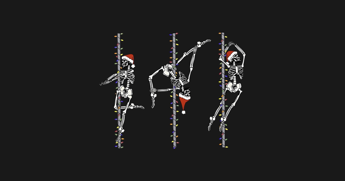 Santa Skeleton Pole Dance Christmas Fit Pole Dancing Lights - Santa ...