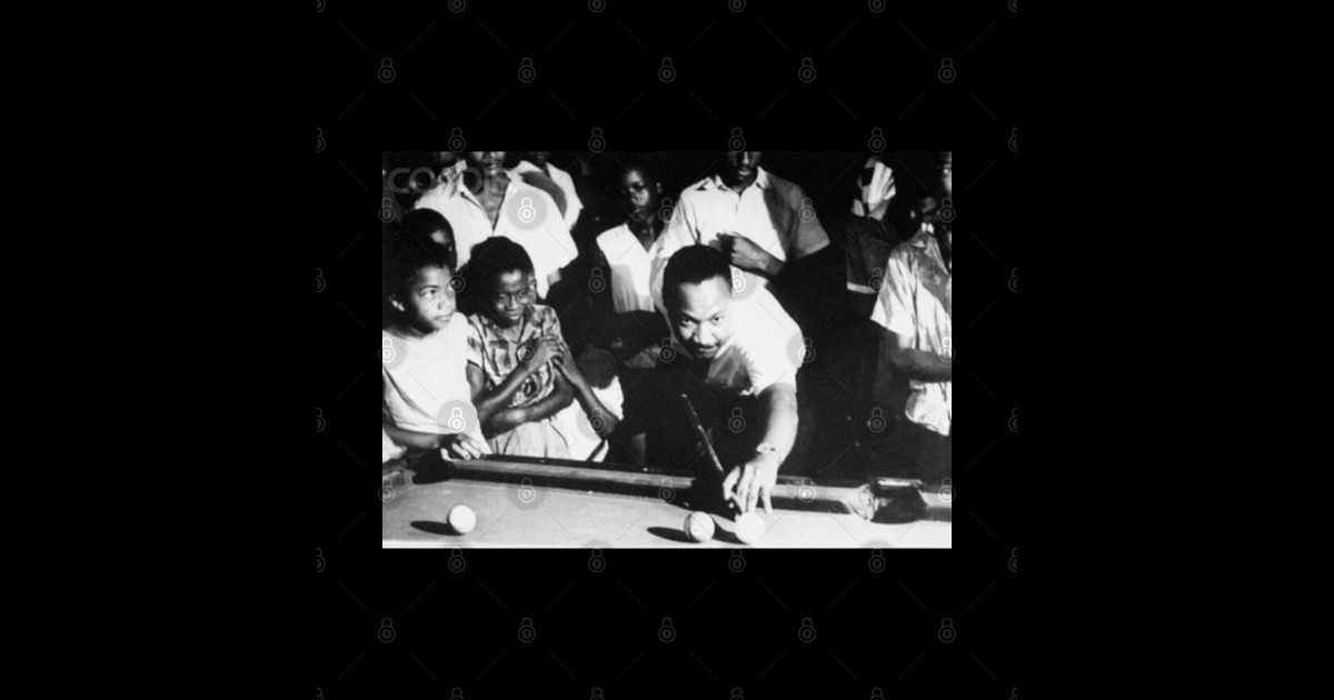 Martin Luther King Playing Pool - Martin Luther King Jr - Sticker ...