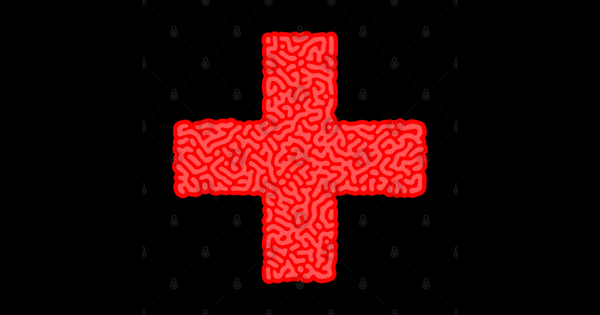 Red Cross Symbol in Abstract Fill Pattern Texture - Red Cross - Sticker ...