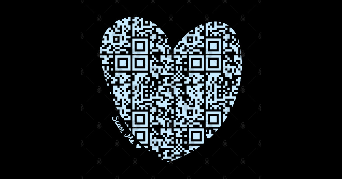 Pastel Blue Rick Astley Rickroll QR Code Heart Art - Rick Astley Rickroll Qr Code Heart Art ...