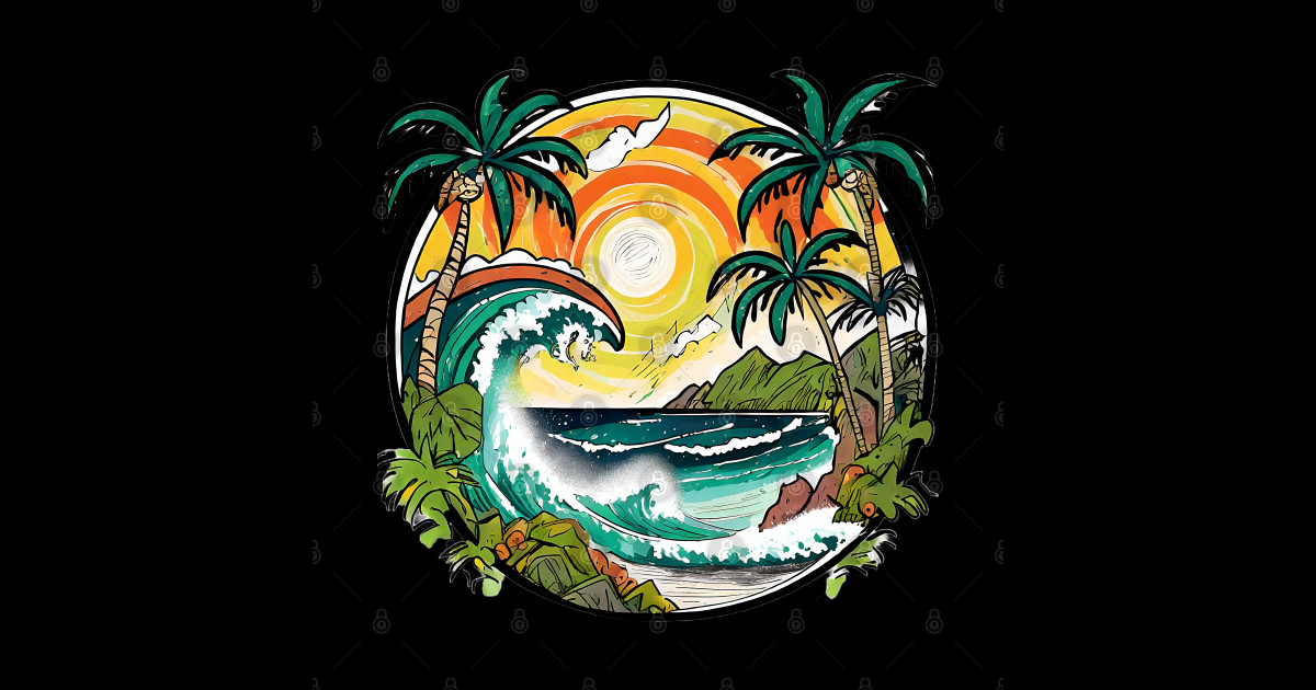 Wave Circle - Wave - Sticker | TeePublic