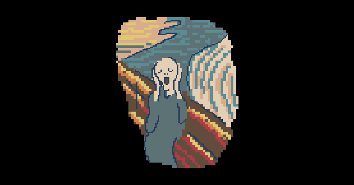Edvard Munch's The Scream - 8bit Pixelart - Scream - Sticker | TeePublic