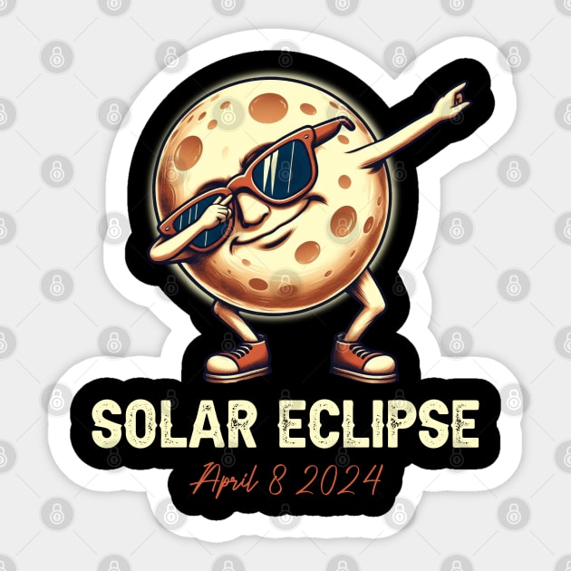 Dab Sun Total Solar Eclipse 2024 - Birthday - Sticker | TeePublic
