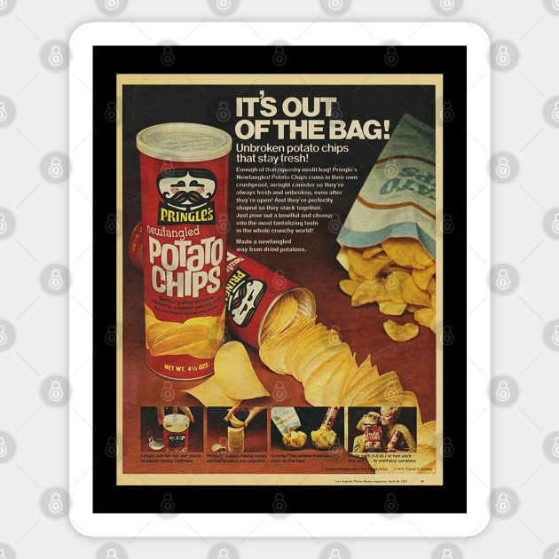 Pringles vintage Ad - Pringles - Sticker | TeePublic