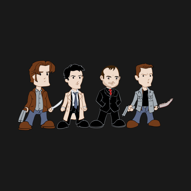 Sam, Dean, Cas, Crowley - Supernatural - T-Shirt | TeePublic