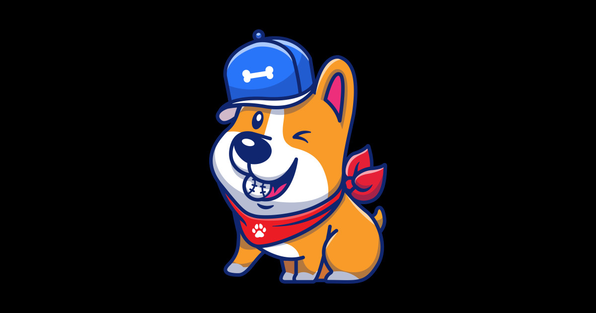 Cute Corgi With Baseball And Bone Hat - Corgi - Shorts | TeePublic