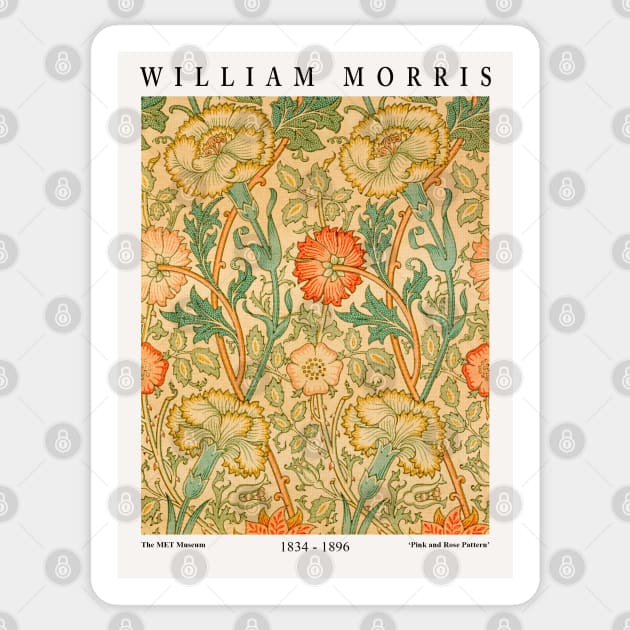 William Morris Exhibition Textile Design - Pink and Rose Pattern ...