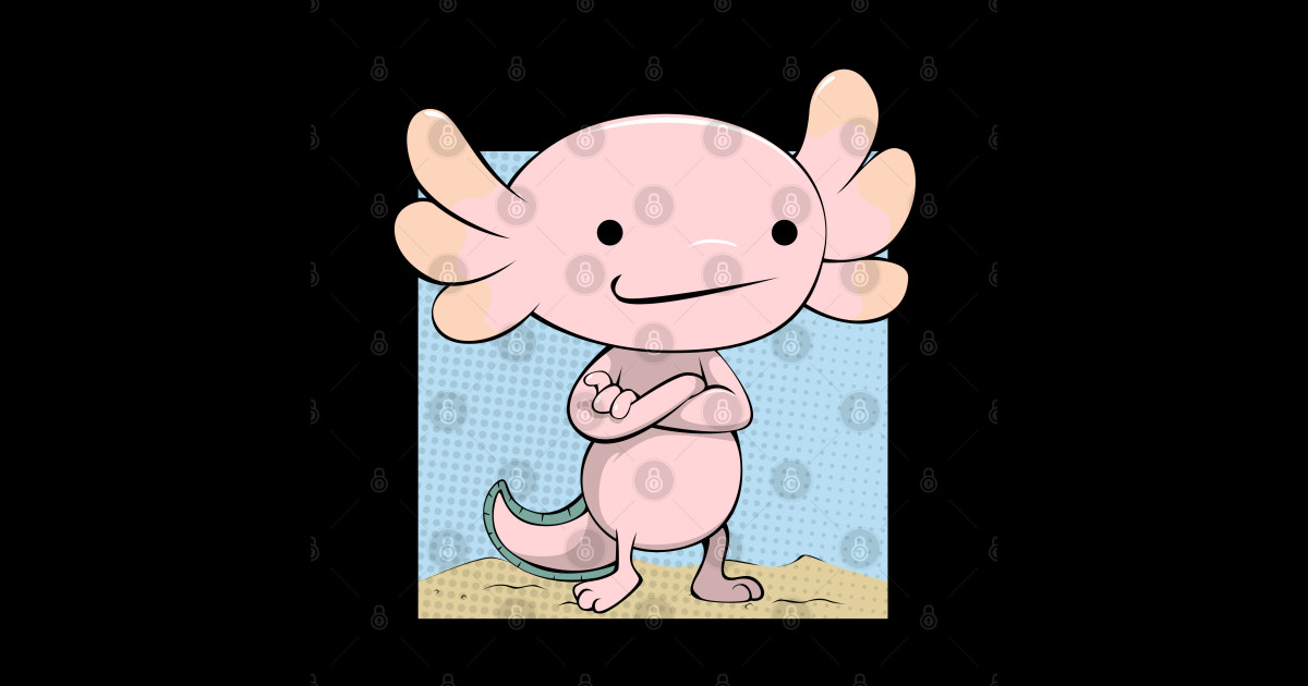 Axolotl - Cute Cartoon Lurch - Axolotl - Sticker | TeePublic
