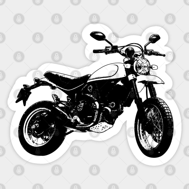 Scrambler Bike Sketch Art - Ducati - Sticker | TeePublic