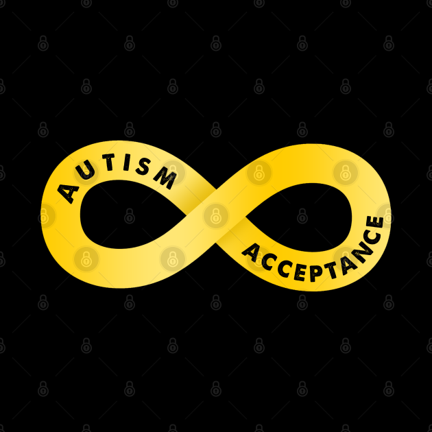 Gold Infinity Symbol For Autism - Autism Acceptance - Tapestry | TeePublic
