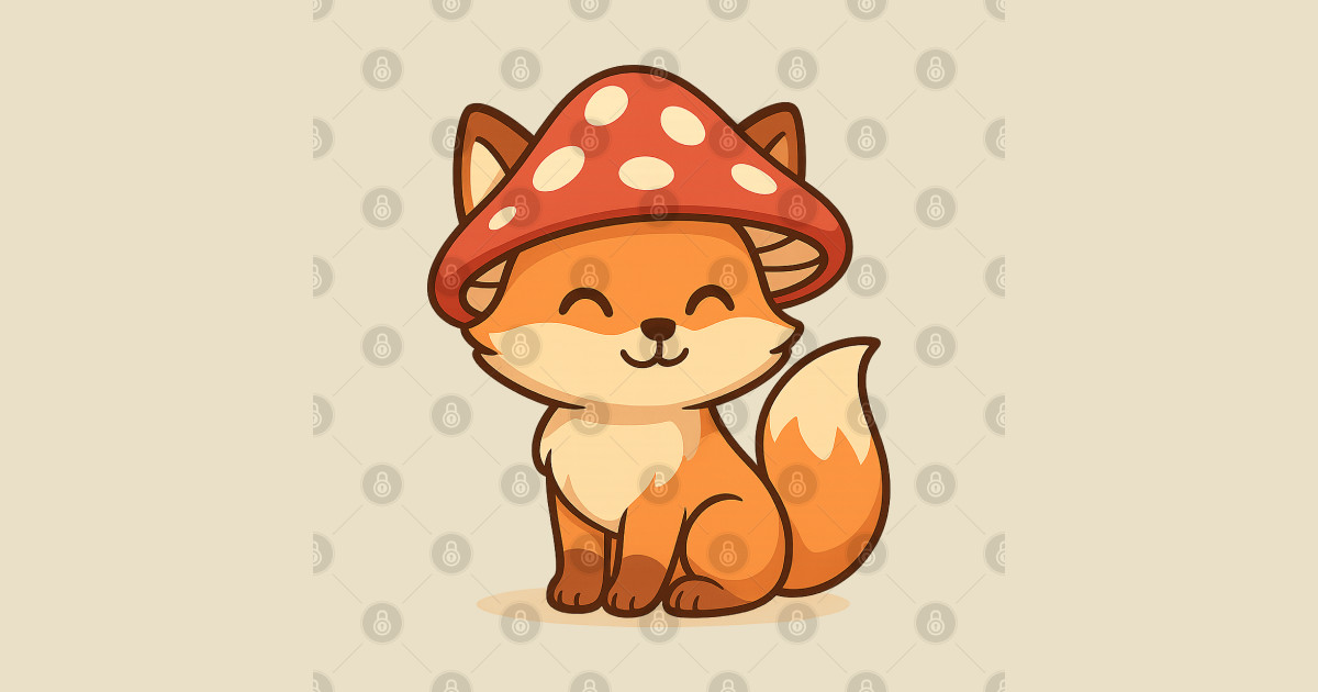 Foxshroom the Cozy Fox Mushroom – Cute Cartoon Character Art - Cute ...