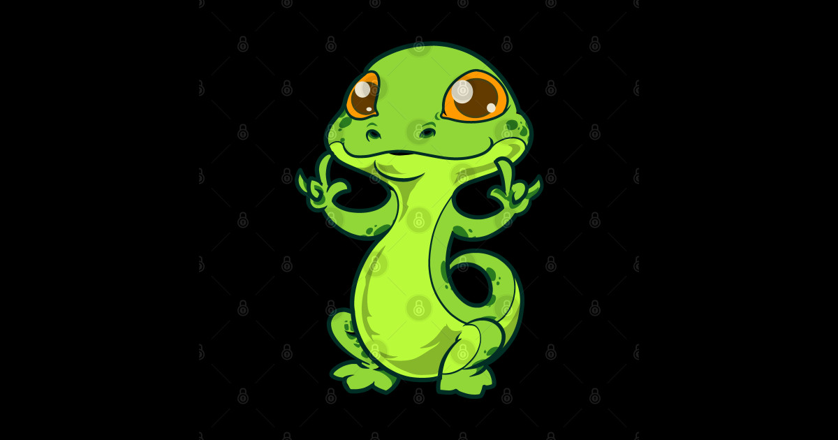 Cartoon gecko shows I love you - ASL hand gesture - Hand Sign Gecko ...