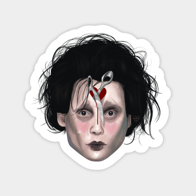 Edward Scissorhands BLUE - Tim Burton - Sticker | TeePublic