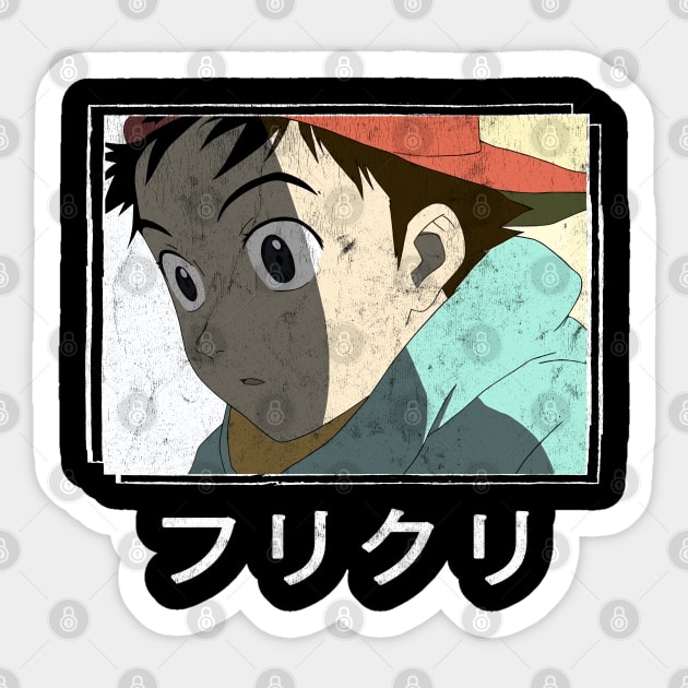Fooly Cooly (FLCL) - Vintage Faded Aesthetic - Flcl - Sticker | TeePublic