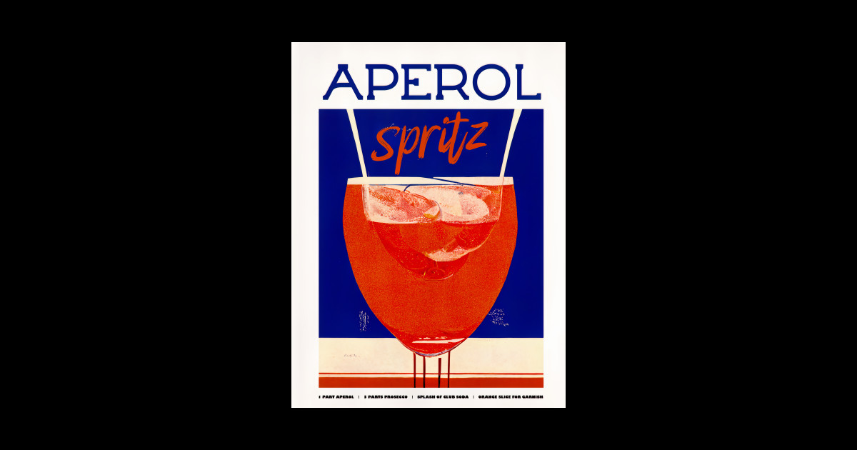 Retro Aperol Spritz Poster 1970s Homebar, Kitchen Bar Prints, Vintage ...