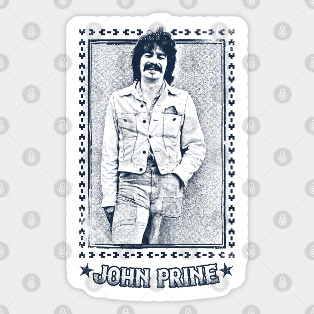 John Prine \/\\ Retro 70s Style Design - John Prine - Sticker | TeePublic