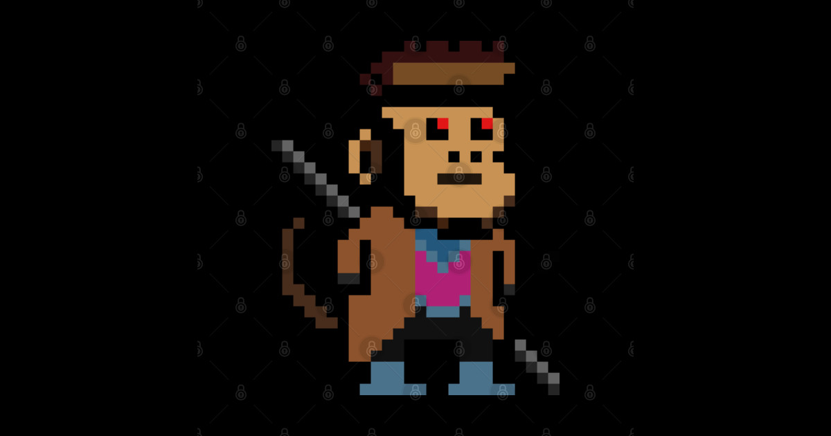 pixel art, Gambit X-Men kong - Pixel Art - Sticker | TeePublic