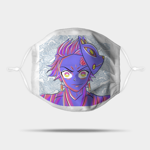 tanjiro kamado in fox mask art in demon slayer waves - Demon Slayer ...