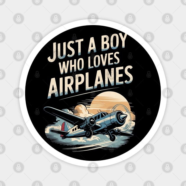 Jet Plane Nerd Aircraft Kid Cool Flying - Airplane Lover Child - Magnet ...