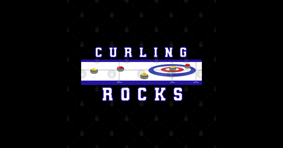 Curling Rocks - Ice Blue BackGround - Curling - Posters and Art Prints ...