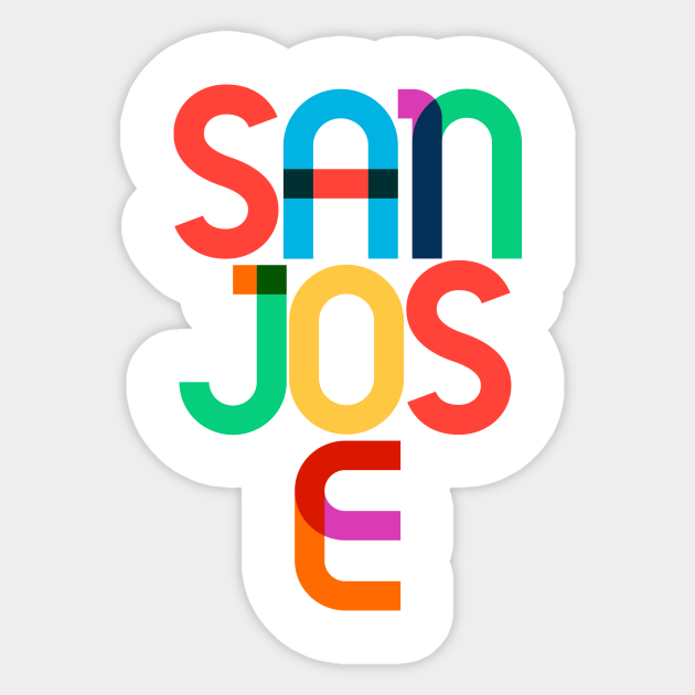 San Jose United States Pop Art Letters - San Jose - Sticker | TeePublic