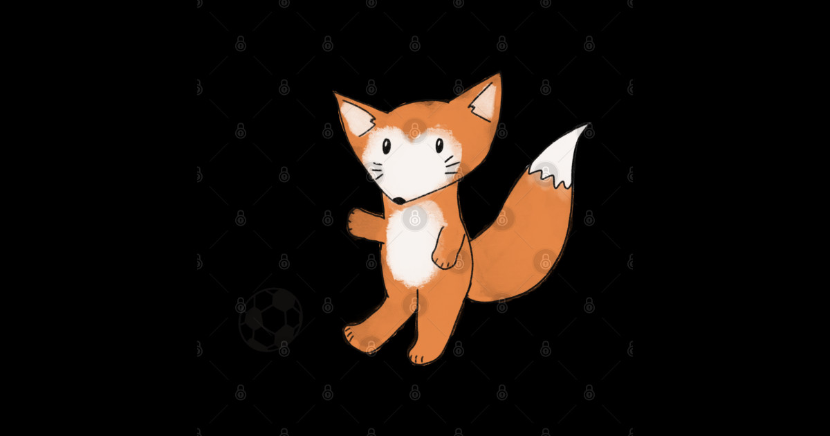 Fox Playing Soccer / Football - Fox - Sticker | TeePublic