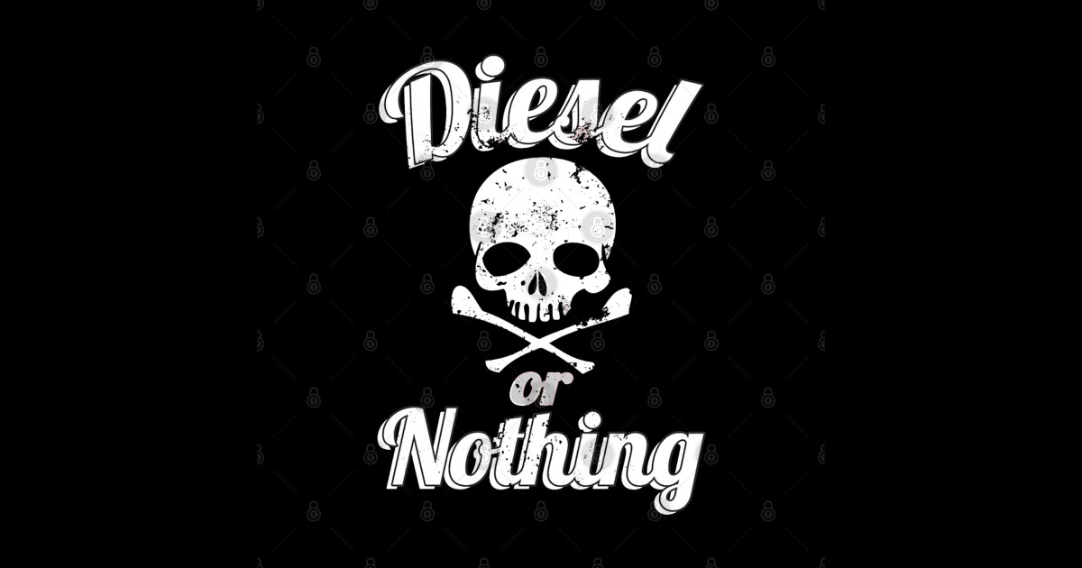 Diesel or Nothing Truck 4X4 Power Fuel Skull White - Fuel Skull ...