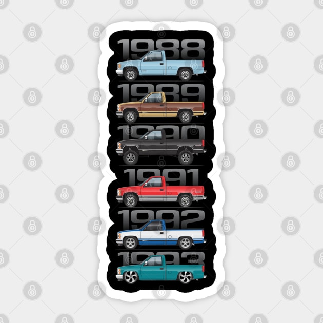 OBS Early Years - Obs Pickup Trucks - Sticker | TeePublic
