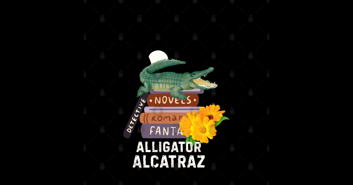 Funny botanical book lover alligator Alcatraz crocodile - Funny Botanical Book Lover Alligator ...