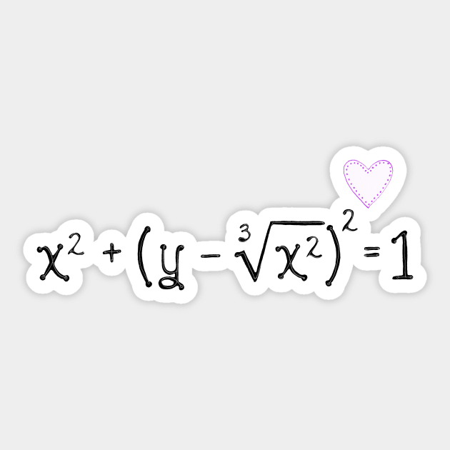 Math heart (white) - Math - Sticker | TeePublic