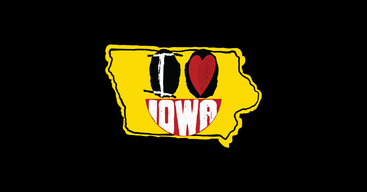 I Love Iowa Happy Face - I Love Iowa - Sticker | TeePublic