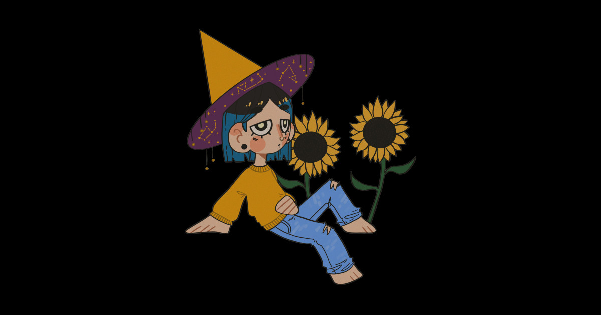 Sunflower Witch - Witch - Sticker | TeePublic