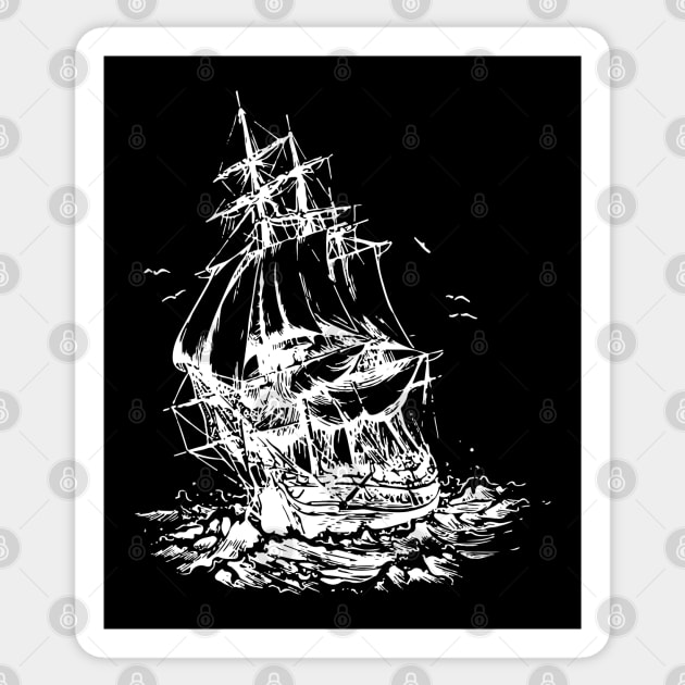 sailing ship - Sailing Ship - Sticker | TeePublic