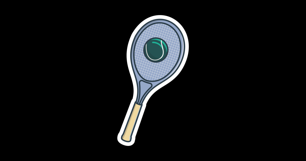 Tennis Ball with Racket Sticker vector icon illustration. Sport object ...