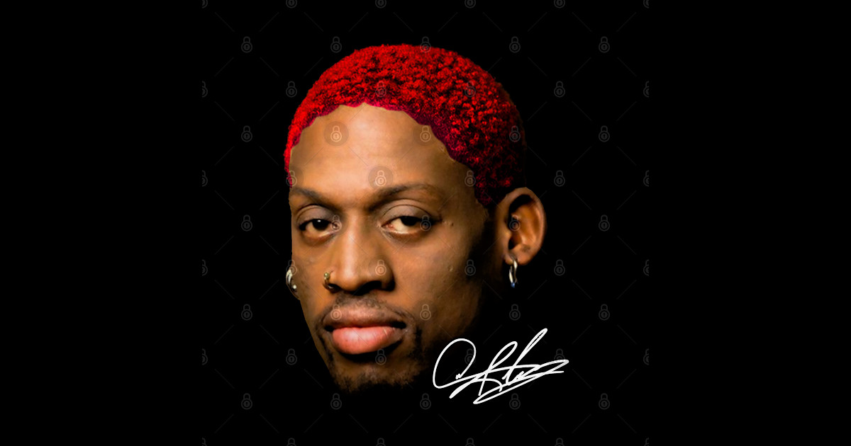Dennis Rodman Big Face Red - Dennis Rodman - Sticker | TeePublic