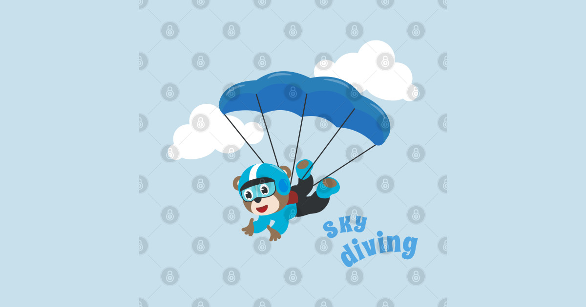 Vector illustration of a cute skydiver - Skydiving Theme Party - T ...