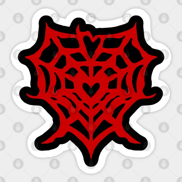 Red heart spiderweb y2k design with front and back - Spider Web ...