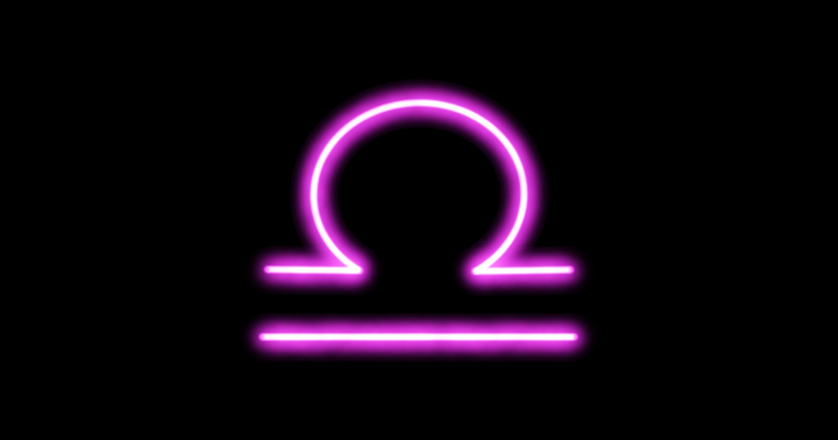 Libra Neon Pink Zodiac Sign Horoscope - Libra - Sticker | TeePublic