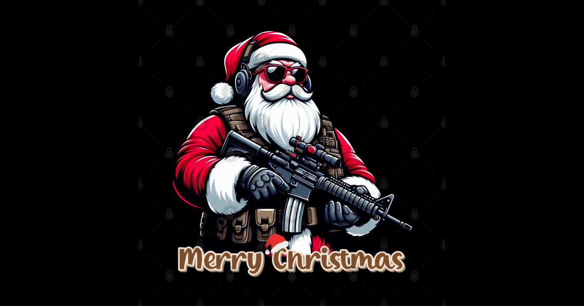 Tactical Santa - Santa - Sticker | TeePublic