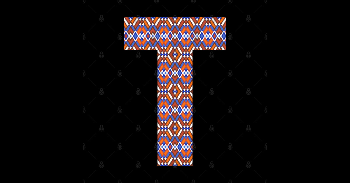 Monogram Letter T- geometric pattern - Monogram Letter T - Sticker ...