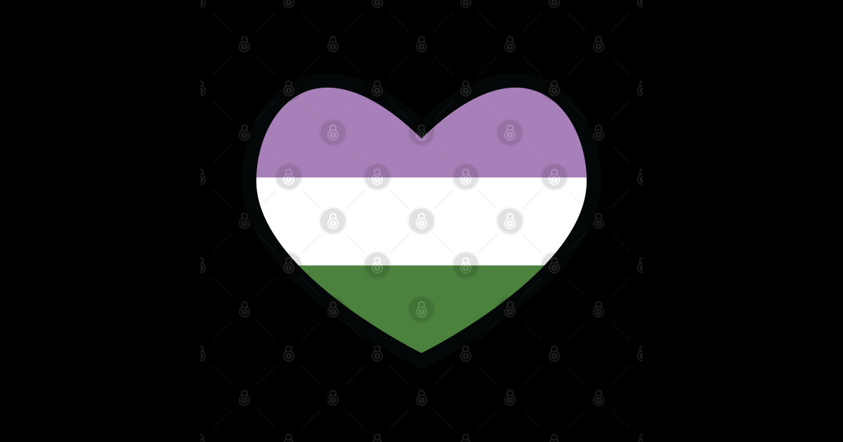 Genderqueer Flag Heart - Genderqueer Flag Heart - Sticker | TeePublic