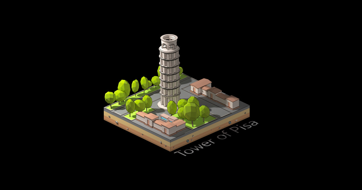 Geometric low poly Leaning Tower of Pisa - Travel - Sticker | TeePublic