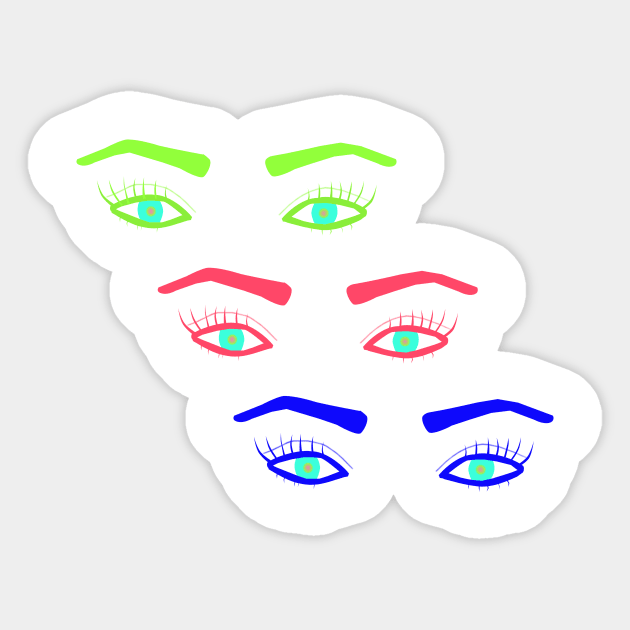 Neon Magical eyes - Neon Colors - Sticker | TeePublic
