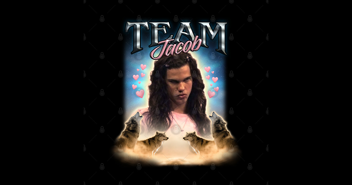 Team Jacob Cursed Fan Collage - Team Jacob - Sticker | TeePublic