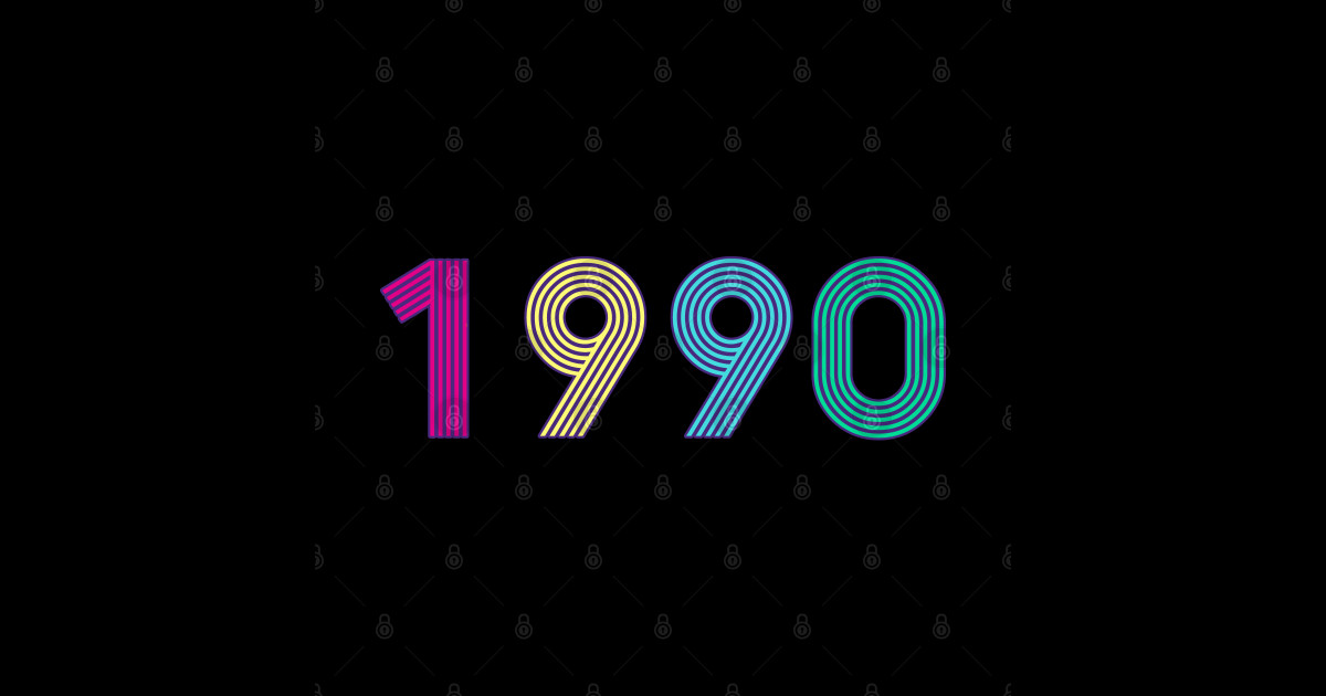 Year 1990 - 90s Colors - 1990 - Sticker | TeePublic