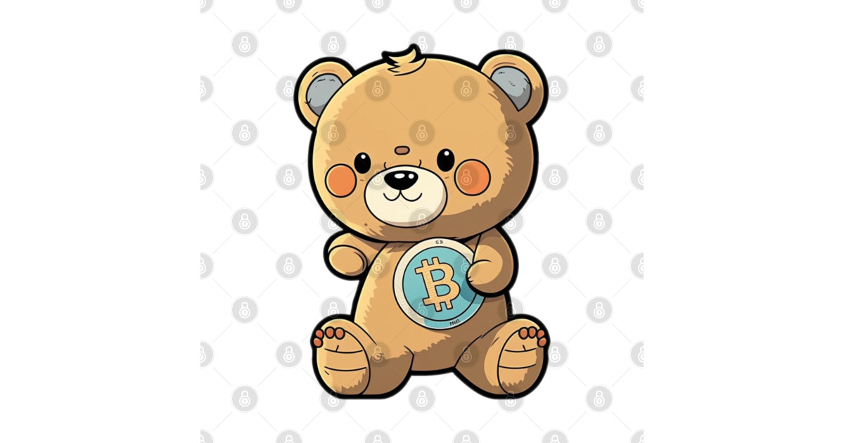 Cartoon Teddy Bear with a Bitcoin Coin - A Must-Have for Cryptocurrency ...